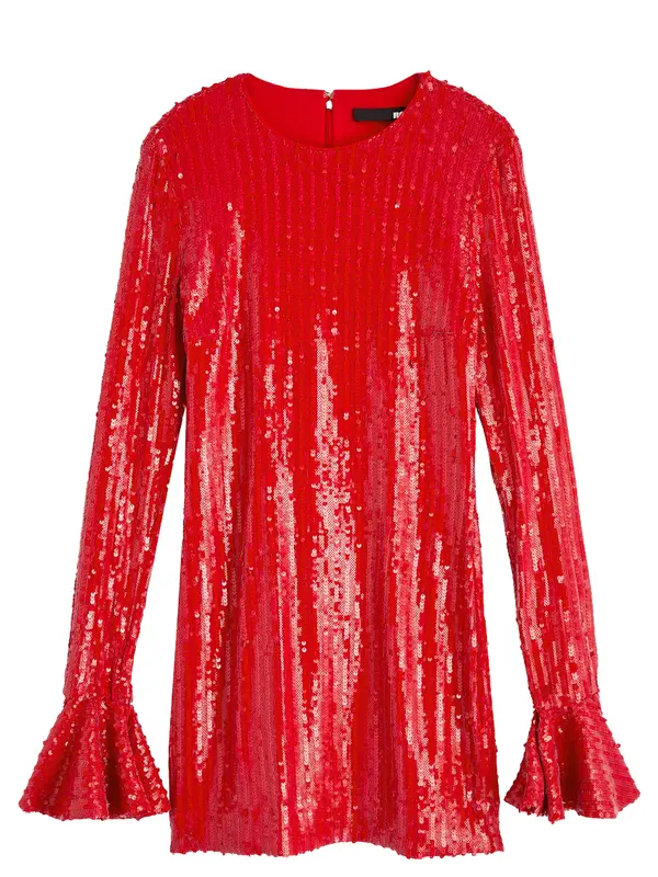 ROTATE BY BIRGER CHRISTENSEN Sequin-embellished Tulle Mini Dress - Red