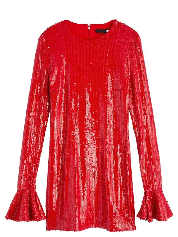 ROTATE BY BIRGER CHRISTENSEN Sequin-embellished Tulle Mini Dress - Red