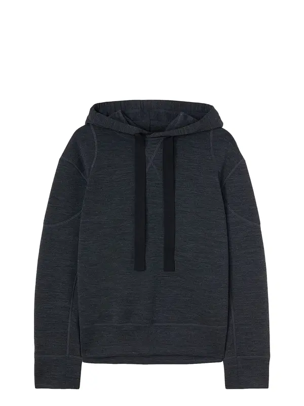 JIL SANDER Drawstring Wool Hoodie - Black