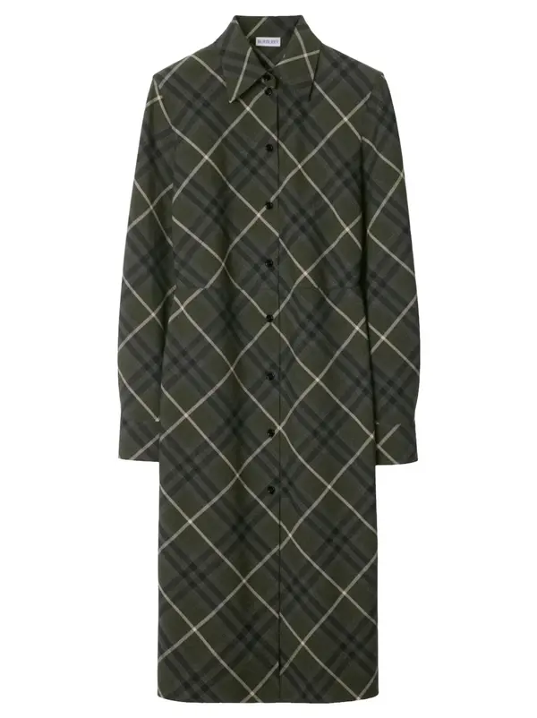 Burberry Check-print Shirt Dress - Grey