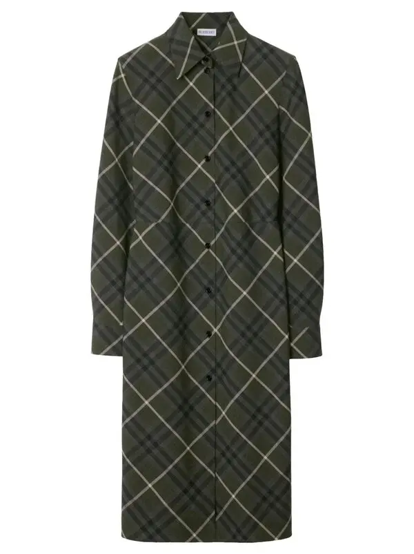 Burberry Check-print Shirt Dress - Grey