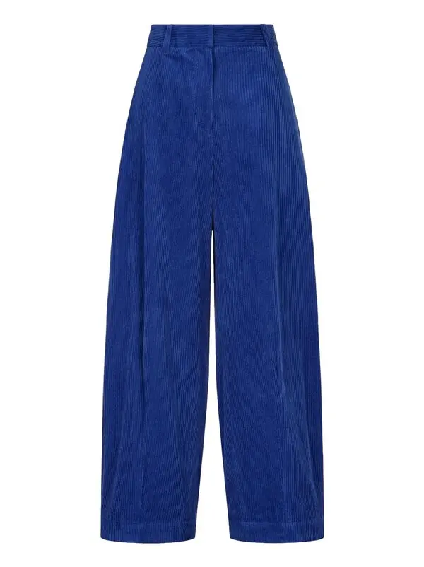 STUDIO TOMBOY Corduroy Wide-leg Trousers - Blue