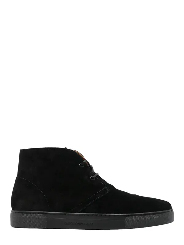 Emporio Armani Suede Ankle Boots - Black