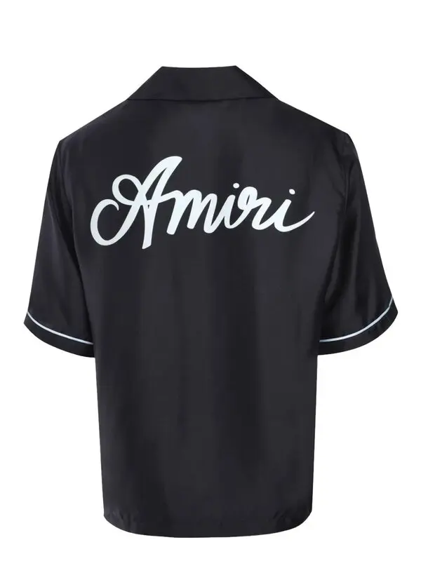 Amiri Logo-print Silk Shirt - Black