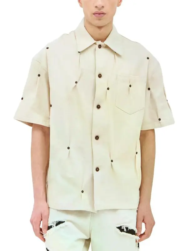 KUSIKOHC Multi-rivet Short-sleeves Shirt - Neutrals