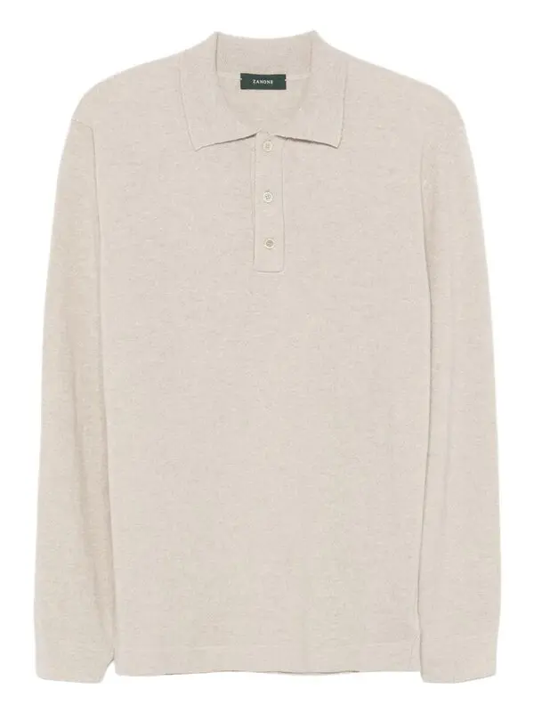 ZANONE Marl-knit Polo Shirt - Neutrals