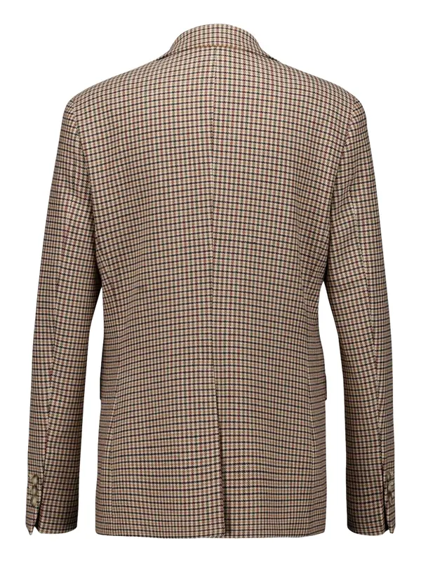 PAULA Houndstooth-check Wool Blazer - Brown