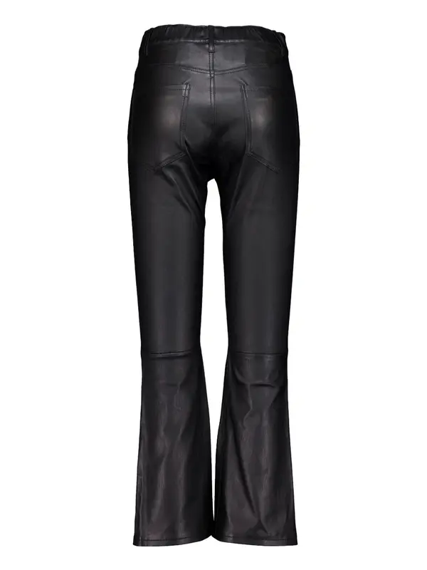 PAULA S Leather Flared Trousers - Black