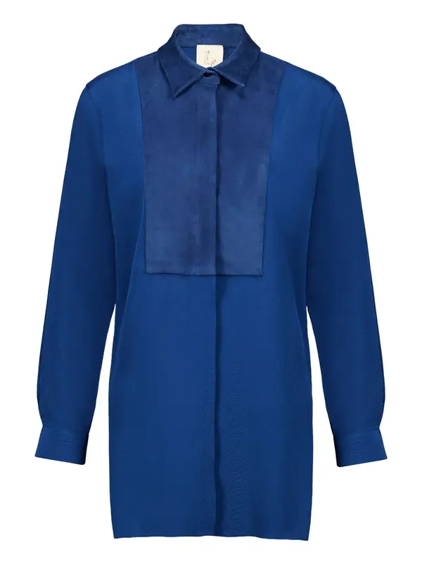 PAULA Silk Crepe Shirt - Blue