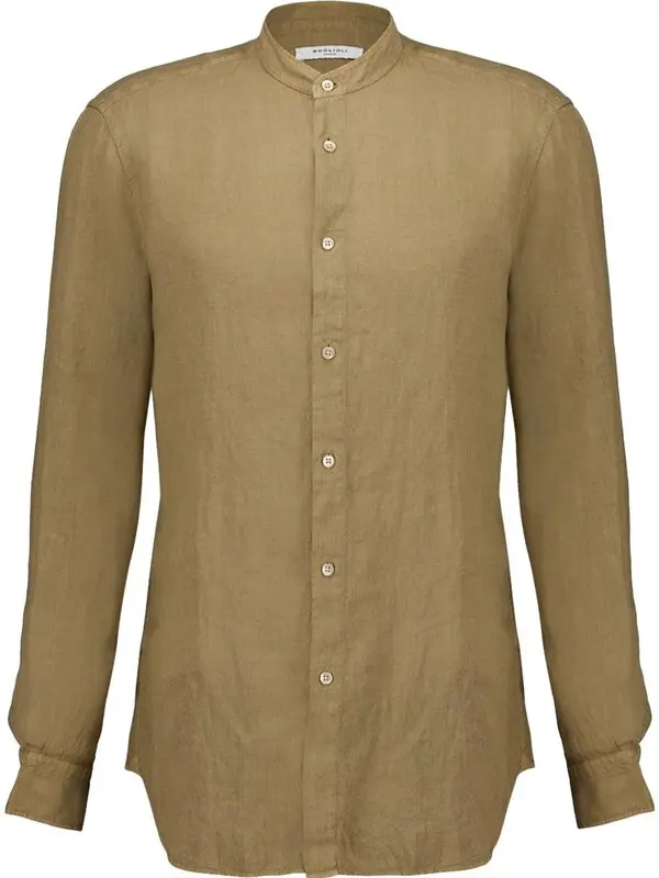 Boglioli Garment-dyed Linen Shirt - Brown