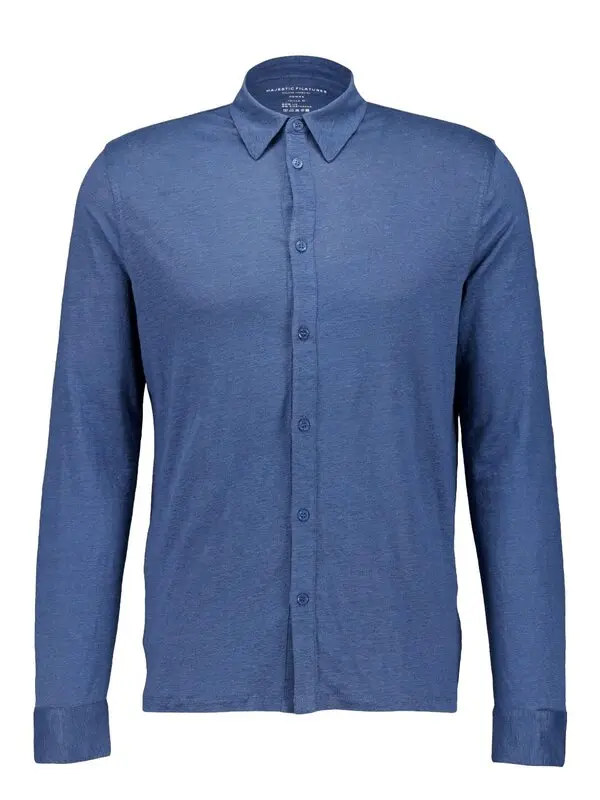 Majestic Filatures Linen-flax-blend Shirt - Blue