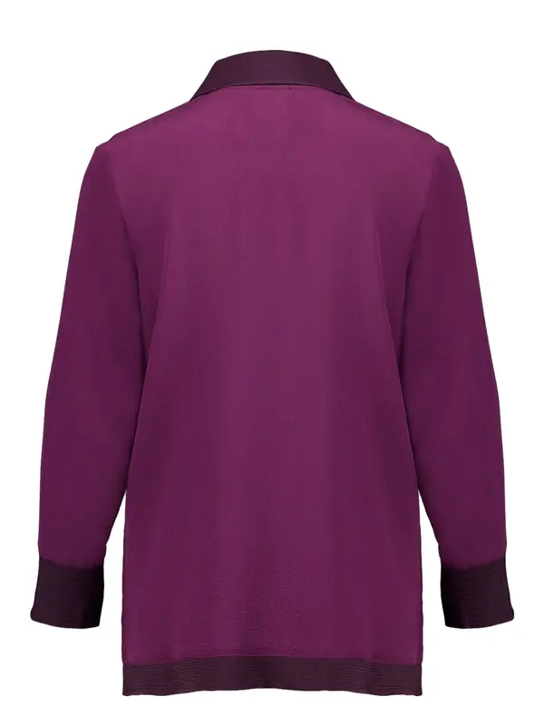 PAULA V-neck Silk Blouse - Purple