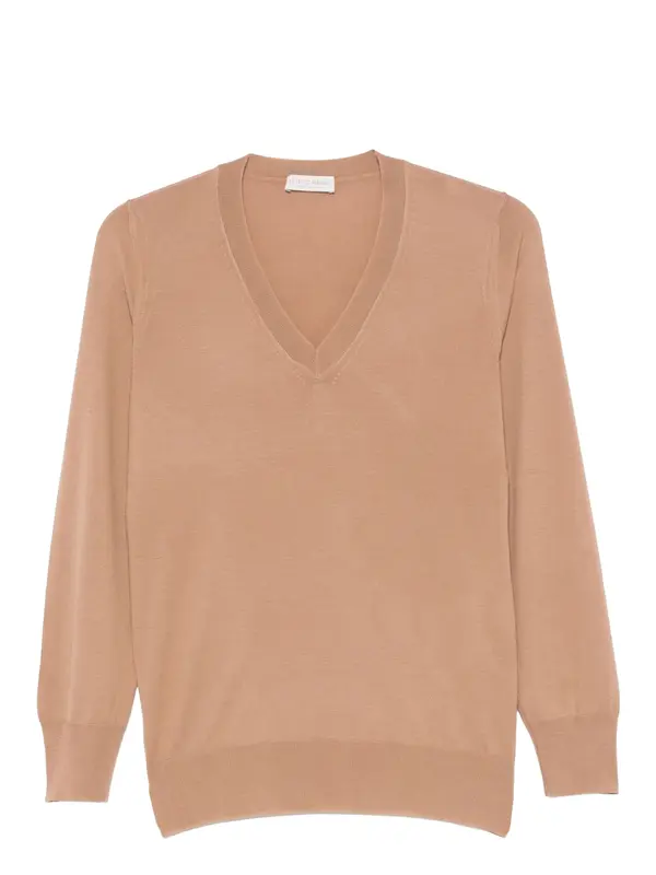 LE TRICOT PERUGIA V-neck Sweater - Brown