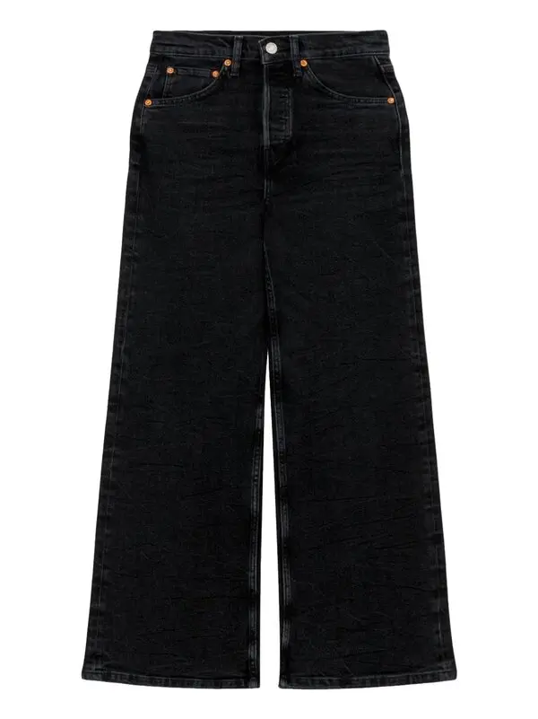 RE/DONE Wide-leg Cropped Jeans - Black