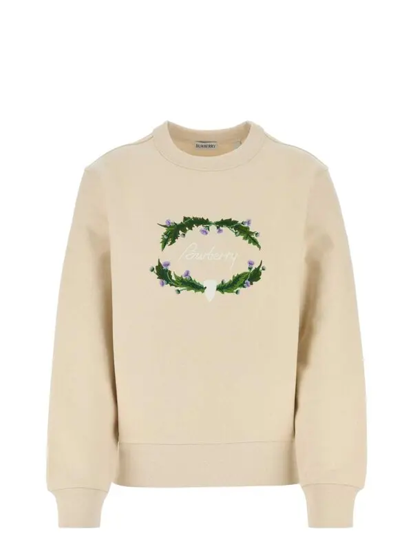 Burberry Cotton Blend Sweatshirt - Neutrals