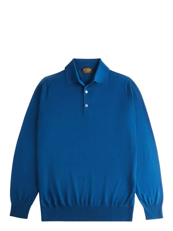 TOD'S T15 Wool Polo Shirt - Blue