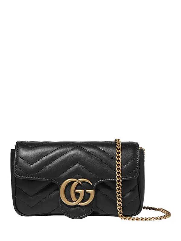 Gucci Gg Marmont Mini Quilted Leather Shoulder Bag - Black