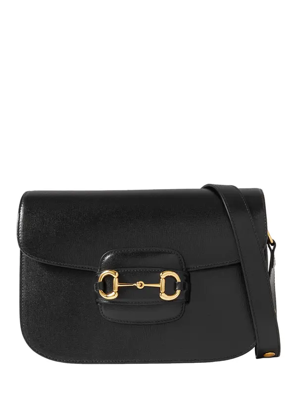 Gucci Horsebit 1955 Textured-leather Shoulder Bag - Black