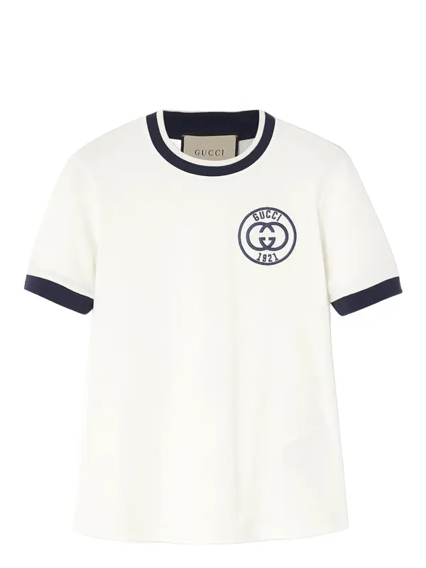 Gucci Embroidered Cotton-jersey T-shirt - White