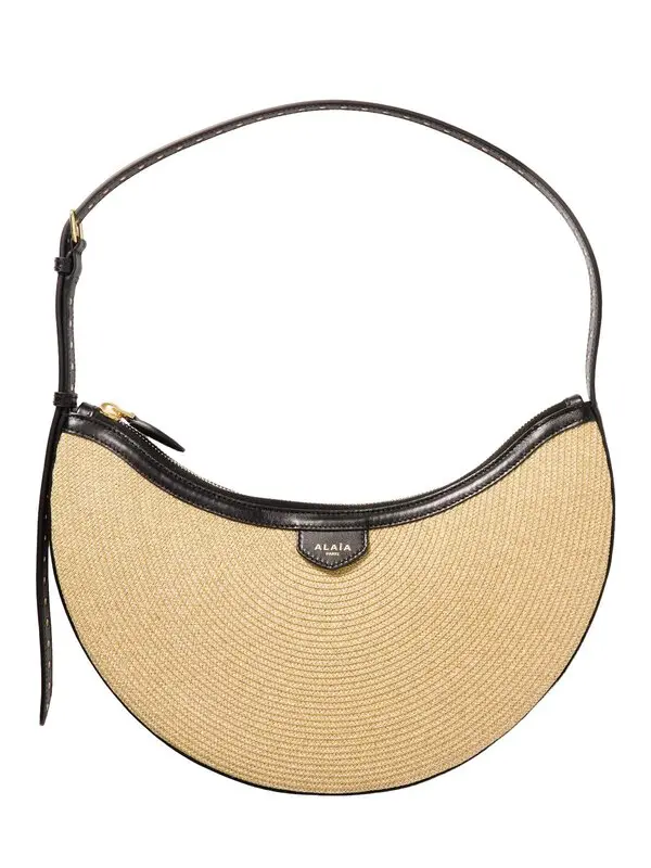 Alaïa Demi Raffia Shoulder Bag - Neutrals