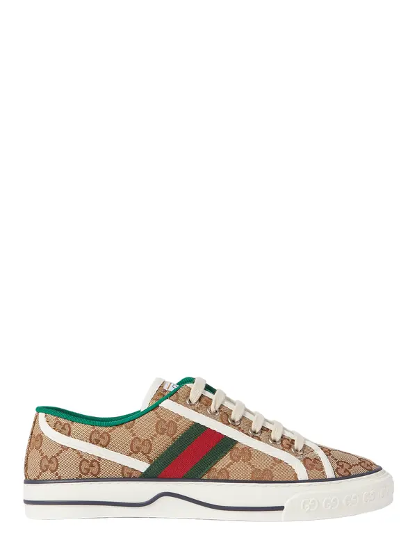 Gucci Tennis 1977 Logo-embroidered Canvas Sneakers - Neutrals