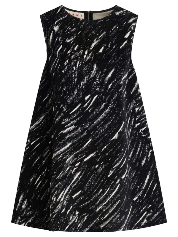 Marni Abstract Print Mini Dress - Black