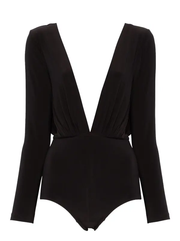Alchemy Fashions X Lia Aram V-neck Bodysuit - Black