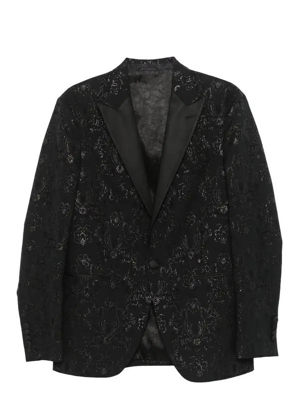 Etro Patterned-jacquard Blazer - Black