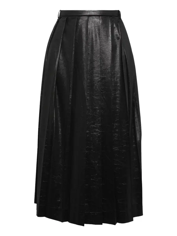 LOW CLASSIC Pleated Midi Skirt - Black