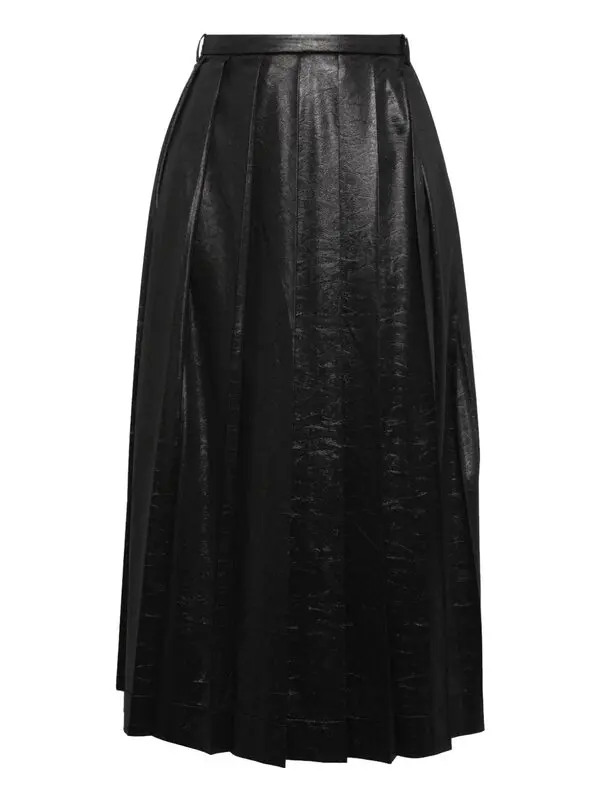 LOW CLASSIC Pleated Midi Skirt - Black