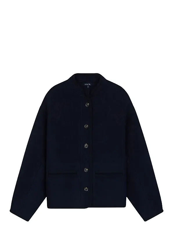 Soeur Olympe Cropped Boxy-fit Wool Jacket - Blue