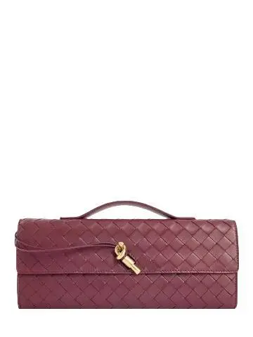 Bottega Veneta Andiamo Leather Clutch - Barolo-m Brass