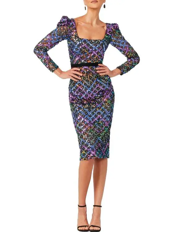 HELSI Gloria Sequin Dress - Lavender Multi