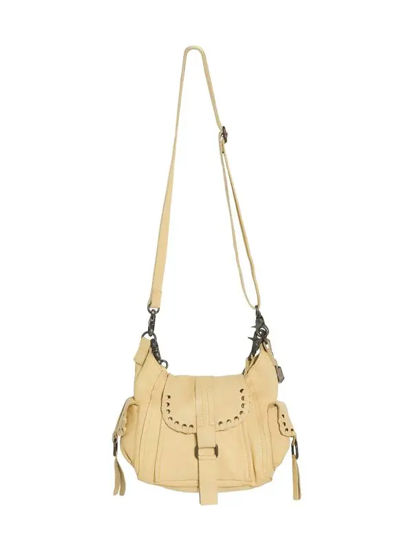Free People We The Free Baby Leigh Leather Crossbody Bag - Butter Yellow