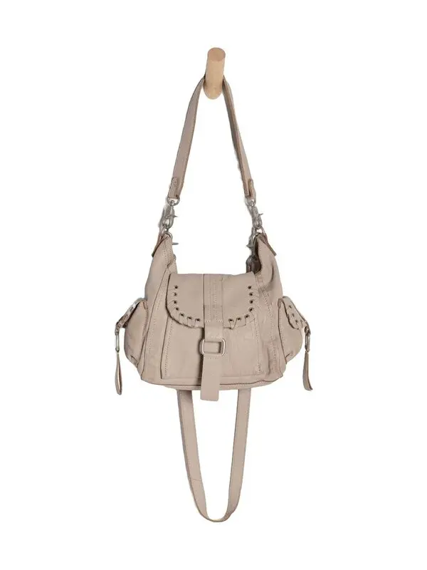Free People We The Free Baby Leigh Leather Crossbody Bag - Pearl