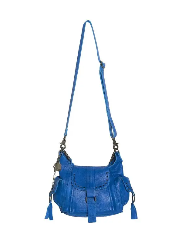 Free People We The Free Baby Leigh Leather Crossbody Bag - Sapphire