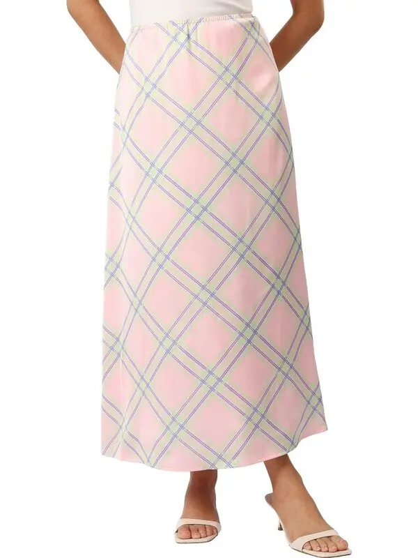 PETAL & PUP Clarissa Tattersall Check Skirt - Pink Check