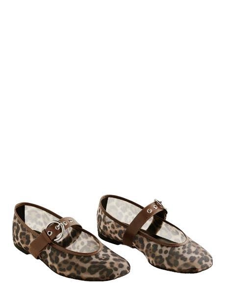 REFORMATION Bethany Ballet Flat - Leopard Mesh