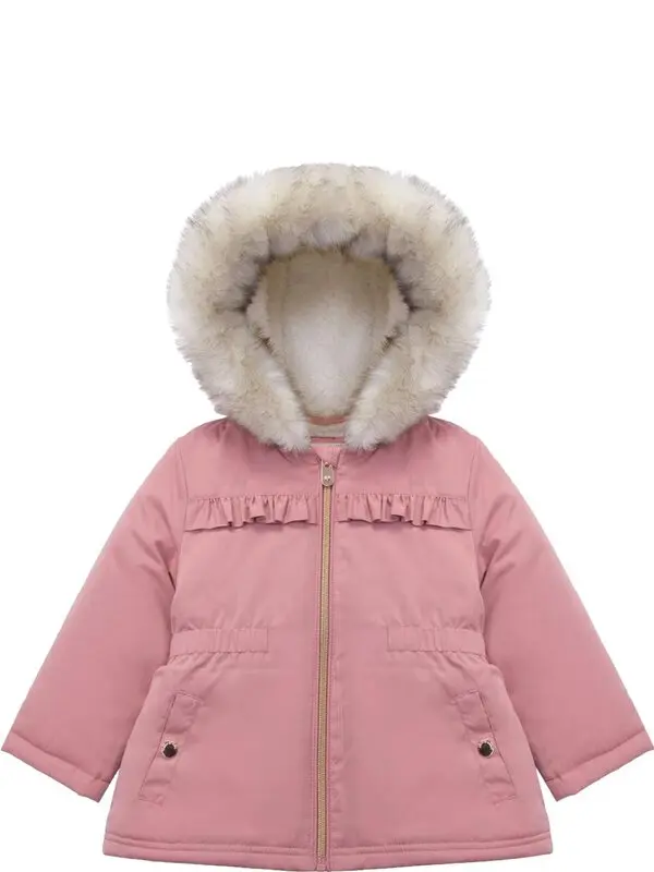 ROKKA&ROLLA Fleece-lined Puffer Parka - Rose Pink