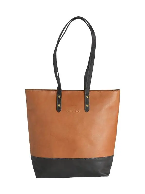 SAREP + ROSE Kenya Large Leather Zipped Tote Bag - Cinnamon Brown