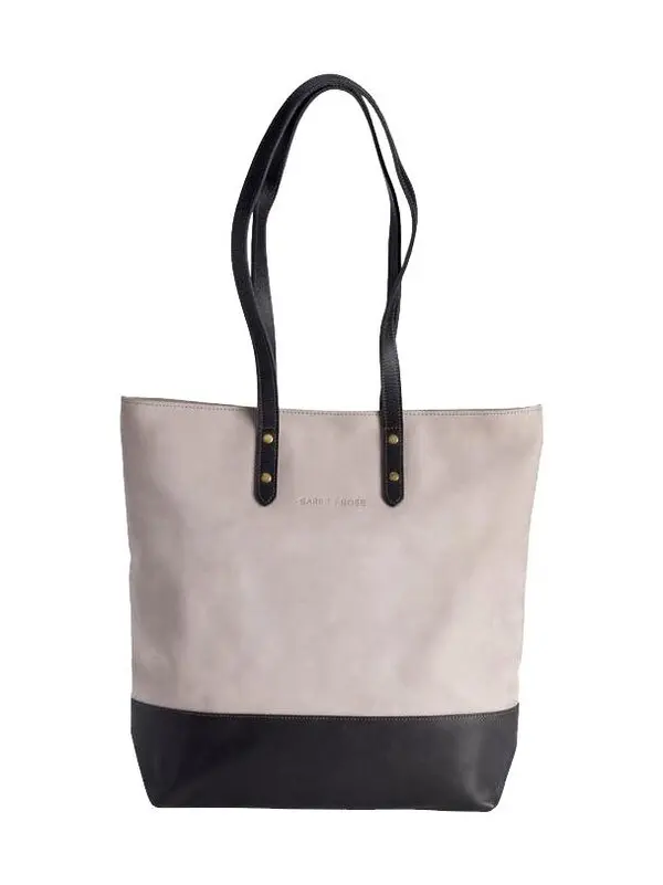 SAREP + ROSE Kenya Large Leather Zipped Tote Bag - Smoky Gray Nubuck