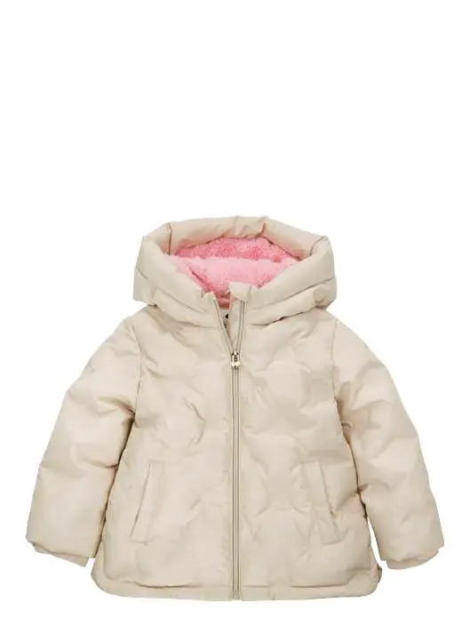 ROKKA&ROLLA Fleece Lined Puffer Jacket - Ivory