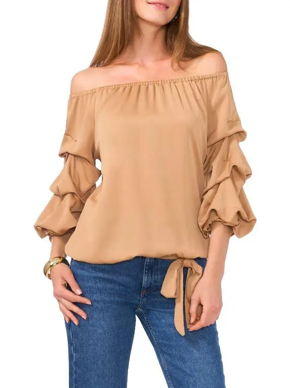 Vince Camuto Off-the-shoulder Blouse - Camel