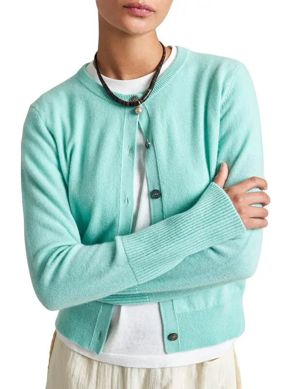 LA LIGNE Cashmere Cardigan - Aqua