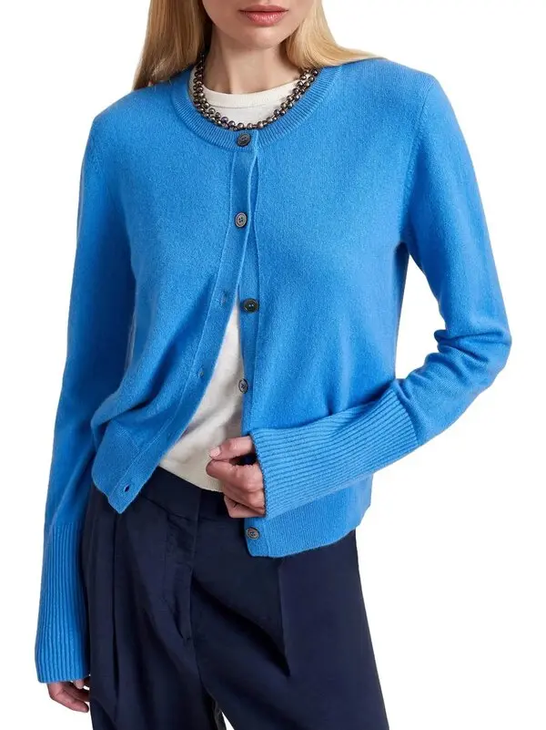 LA LIGNE Cashmere Cardigan - Cerulean