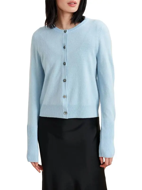 LA LIGNE Cashmere Cardigan - Light Blue