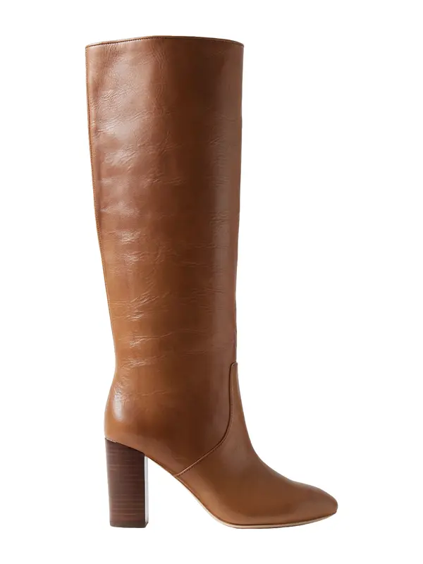 LOEFFLER RANDALL Goldy Leather Knee Boots - Brown