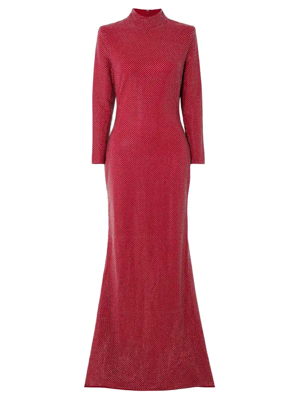 Solace London Vivienne Crystal-embellished Gown - Red