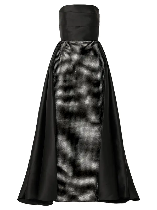 Solace London Tiffany Crystal-embellished Strapless Gown - Black