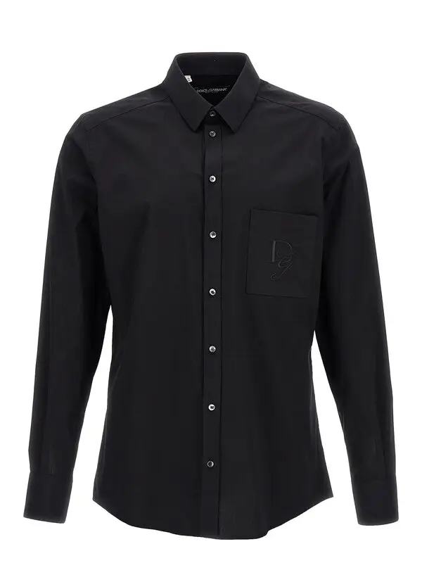 Dolce & Gabbana Logo Embroidery Shirt - Black